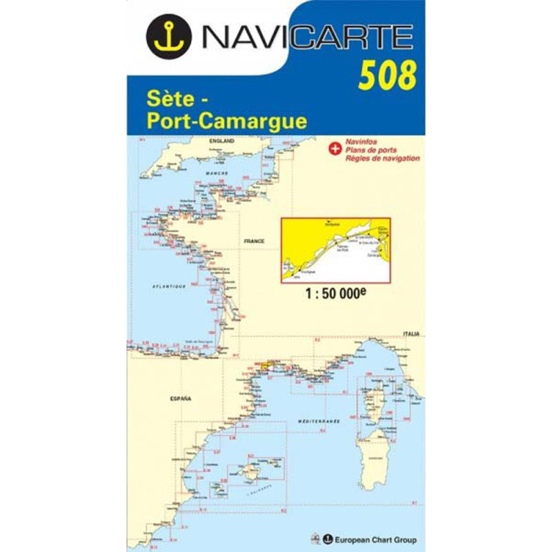 Mapa de navegação Navicarte 508 Sète, Port Camargue 508 na loja ...