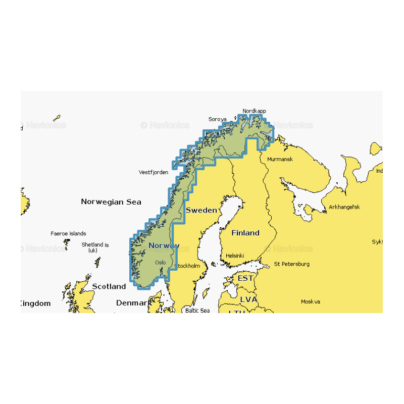Navionics Platinum+ Map Norway, Lakes & Rivers